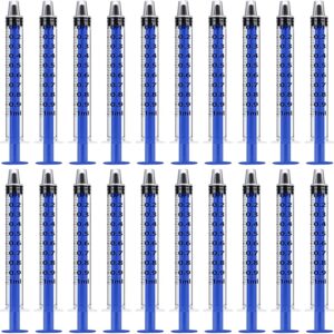 blue 50 pcs 1ml 1cc plastic syringe no needle syringe for pets oral, refilling, oil or glue applicator, measuring or transfering tiny amount of liquids, without cap