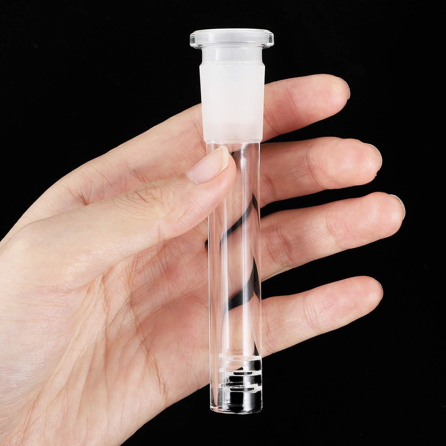 4PCS Scientific Glass Tube Clear Test Tube Down Stem for Science and Lab Experiments with 2 Cleanning Brushes (12CM/4.72INCH)