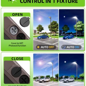 OPENLUX LED Parking Lot Light 150W 120W 90W Adjustable 4500K 5000K 5700K Tunable Up to 22500LM Photocell LED Shoebox Fixture Flood Pole Light Outdoor Field Lighting AC 100-277V