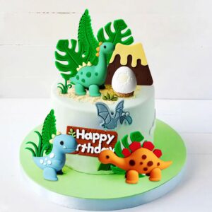 JeVenis Luxury Little Dinosaur Cake Decorations Dinosaur Cupcake Topper Little Dinosaur Cake Toppers for Birthday Baby Shower Party Supplies