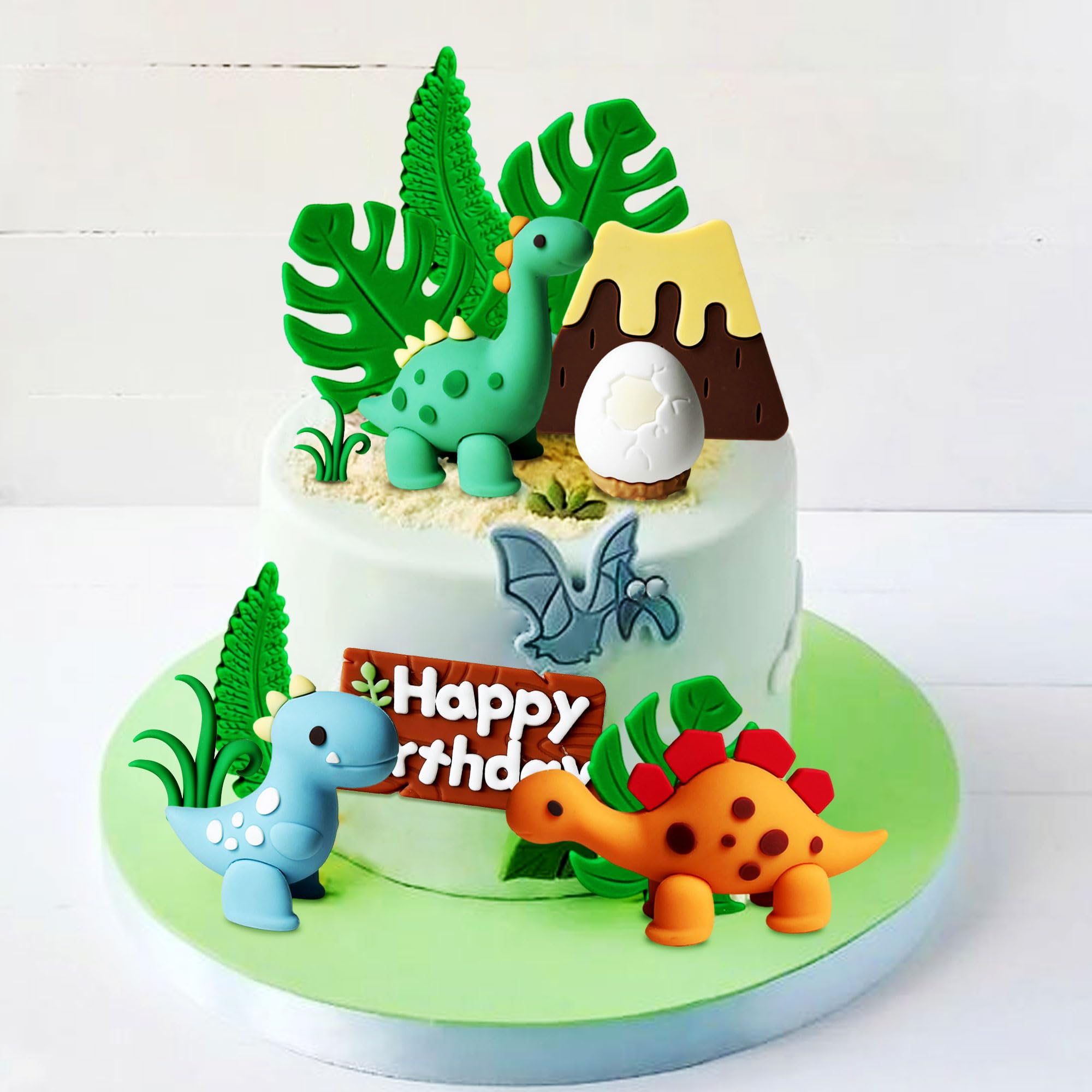 JeVenis Luxury Little Dinosaur Cake Decorations Dinosaur Cupcake Topper Little Dinosaur Cake Toppers for Birthday Baby Shower Party Supplies