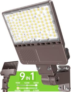 openlux led parking lot light 150w 120w 90w adjustable 4500k 5000k 5700k tunable up to 22500lm photocell led shoebox fixture flood pole light outdoor field lighting ac 100-277v