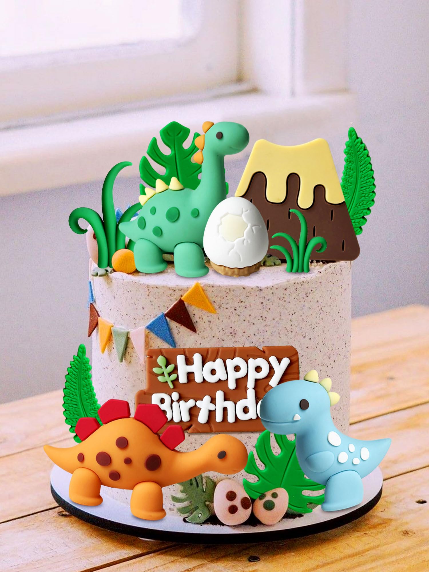 JeVenis Luxury Little Dinosaur Cake Decorations Dinosaur Cupcake Topper Little Dinosaur Cake Toppers for Birthday Baby Shower Party Supplies