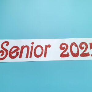 Conggluuo Senior 2025 Sash,Senior Sashes 2025 White Sash with Red Glitter Finally Graduated Cheerleader Graduation Sash for Graduation Party Supplies 2 Pack Senior Sashes White Red 2pcs