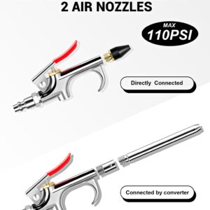 SARDVISA 20 Pcs Air Tool Kit, Air Compressor Kit with 1/4" NPT Quick Connect Coupler & Plug/Tire Air Chucks/Tire Gauge/Air Nozzles/Air Hose Fittings, Pneumatic Tools for Air Compressor Accessories