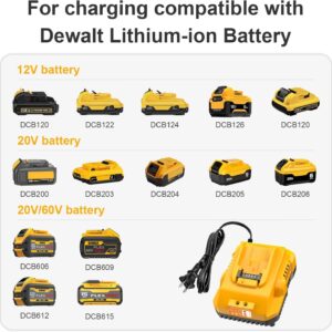 20v Max Battery 2Pack Replacement for Dewalt 20V 6.0Ah Battery with DCB112 Battery Charger Station for DCB201 DCB204 DCB206 DCB120