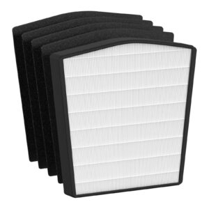 replacement filter compatible with live-pure bali series lp550th, lp550thp multi-room whole house large console air cleaner purifier, 1 pack h13 true hepa filter + 4 pack carbon filters