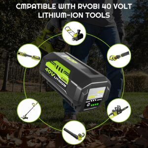 Forrat 6000mAh 40 Volt Lithium-ion Battery Replacement for Ryobi 40V Battery Compatible with Ryobi 40V Battery 6AH OP40601 OP4026A OP4040 OP4030 OP4050 OP4050A OP4015 Cordless Tools Battery (Green)