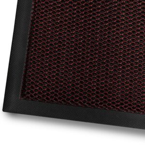 KaBesten Doormat, Anti-Slip Waterproof Door Mat for High Traffic Areas, Black,Red, Snowproof Welcome Mat for Front Door, Outdoor Indoor Entrance (RED, 35.4.23.6)