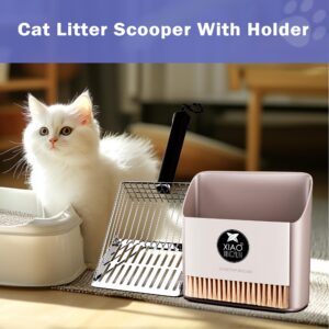 Cat Litter Scoop Kit, Metal Litter Scoop Includes Portable Small Broom and Dustpan Set, Heavy Duty Cat Litter Scoop, Litter Scoop with Coarse and Fine Grid, Quick Sift and Easy Clean Litter Scooper