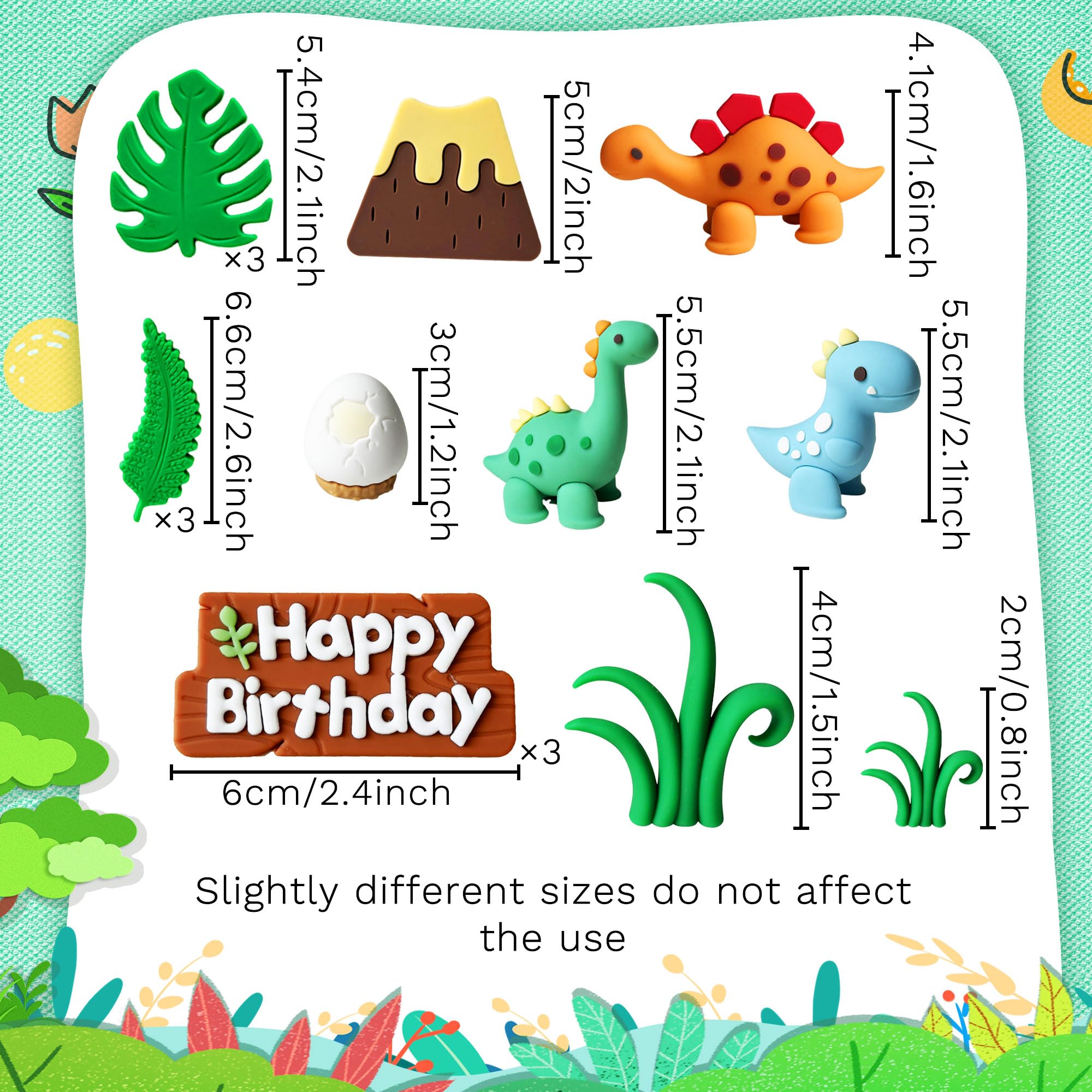 JeVenis Luxury Little Dinosaur Cake Decorations Dinosaur Cupcake Topper Little Dinosaur Cake Toppers for Birthday Baby Shower Party Supplies