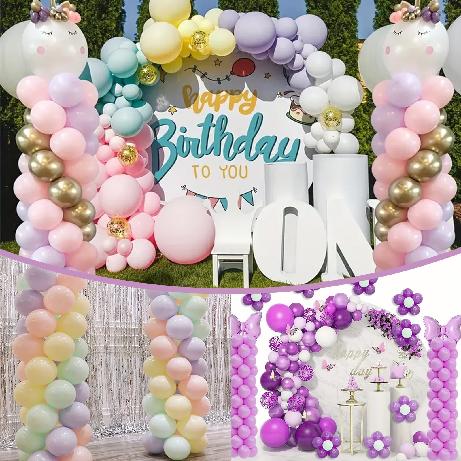 Balloon Column Stand Kit, Set of 4 – 7ft Height Adjustable Balloon Arch Stand Kit, Metal Telescopic Balloon Stand for Baby Shower, Birthday, Wedding, and Graduation