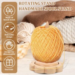 Wooden Yarn Holder for Crocheting, Yarn Ball Holder Bearing Twirling Mechanism Knitting Ball Stand, Rotating Pendulum Yarn Ball Dispenser Stand, Smooth Yarn Holder for Crocheting and Knitting