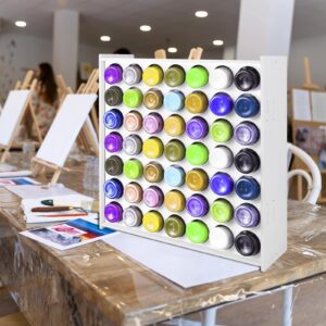 49 Holes Acrylic Paint Storage Organizer for 2 oz Craft Paints, Craft Paint Bottle Storage Rack Stand, Vertical Acrylic Paint Organizer Holder, Crafts Paint Storage Tower for Apple Barrel, Folkart