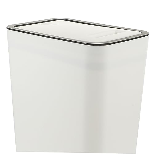 KITANDOVE Bathroom Press Trash Can Kitchen Slim Waste Basket Garbage Bin Bedroom Trash Container Push Lid Waste Bin for Home Office