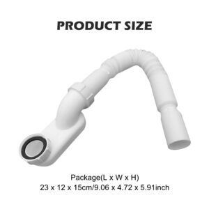 Bathtub Shower Drain Pipe,Flexible Freestanding Tub Drain Kit,Easy Install Low Profile Flat P Trap for Bathtub,Sealing Leakproof Shower Pan Drain for Kitchen,Bathroom,Bedroom