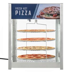 koolmore 18 in. commercial pizza display warmer with 4 rotating racks in stainless-steel (km-hpd4-18)