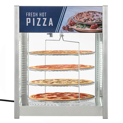 KoolMore 18 in. Commercial Pizza Display Warmer with 4 Rotating Racks in Stainless-Steel (KM-HPD4-18)