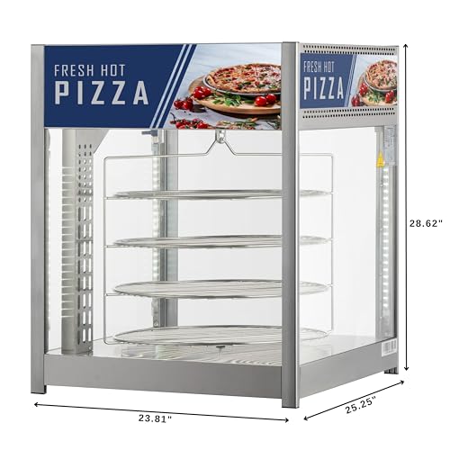 KoolMore 18 in. Commercial Pizza Display Warmer with 4 Rotating Racks in Stainless-Steel (KM-HPD4-18)