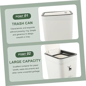 KITANDOVE Bathroom Press Trash Can Kitchen Slim Waste Basket Garbage Bin Bedroom Trash Container Push Lid Waste Bin for Home Office