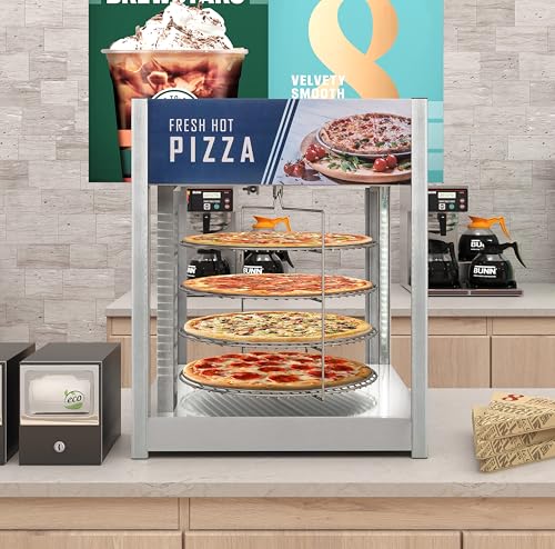 KoolMore 18 in. Commercial Pizza Display Warmer with 4 Rotating Racks in Stainless-Steel (KM-HPD4-18)