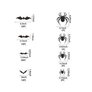 It's Frickin Bats I Love Halloween Banner Black Glitter with 3D Bats Sticker and Glitter Spider Stickers for Halloween Decor Halloween Theme Party Decorations Supplies Kit