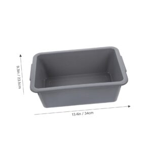 HOMOCONO Utility Tote Bus Tub Bucket Commercial Basket Dish Washing Tub Foot Soak Tub Bus Tub for Restaurant Collapsable White Storage Bins Busser Rectangular Washing Basin Tub Plastic Grey