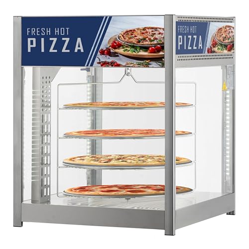 KoolMore 18 in. Commercial Pizza Display Warmer with 4 Rotating Racks in Stainless-Steel (KM-HPD4-18)