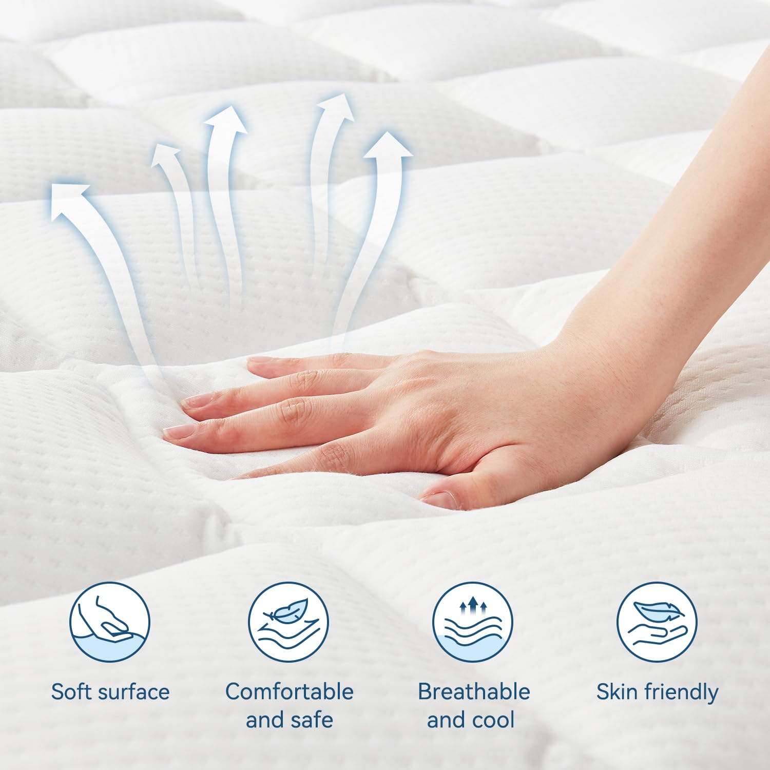 TERISTE 5 Inch Twin XL Mattress Breathable Gel-Memory Foam Plus Pillowtop Mattress, Extra Long Twin Cool and Skin-Friendly, Fiberglass Free, Mattress in a Box, CertiPUR-US® Certified