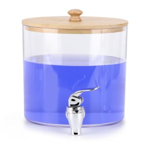 laundry detergent dispenser with spouts plastic container with bamboo lid for laundry room organization