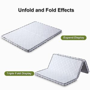 Coconut Mattress Queen, 3E Coir Firm Mattress Protect Spine Deep Sleep, 3.2in Thickening Foldable Mattress for People Who Like Extra Hard Mattress