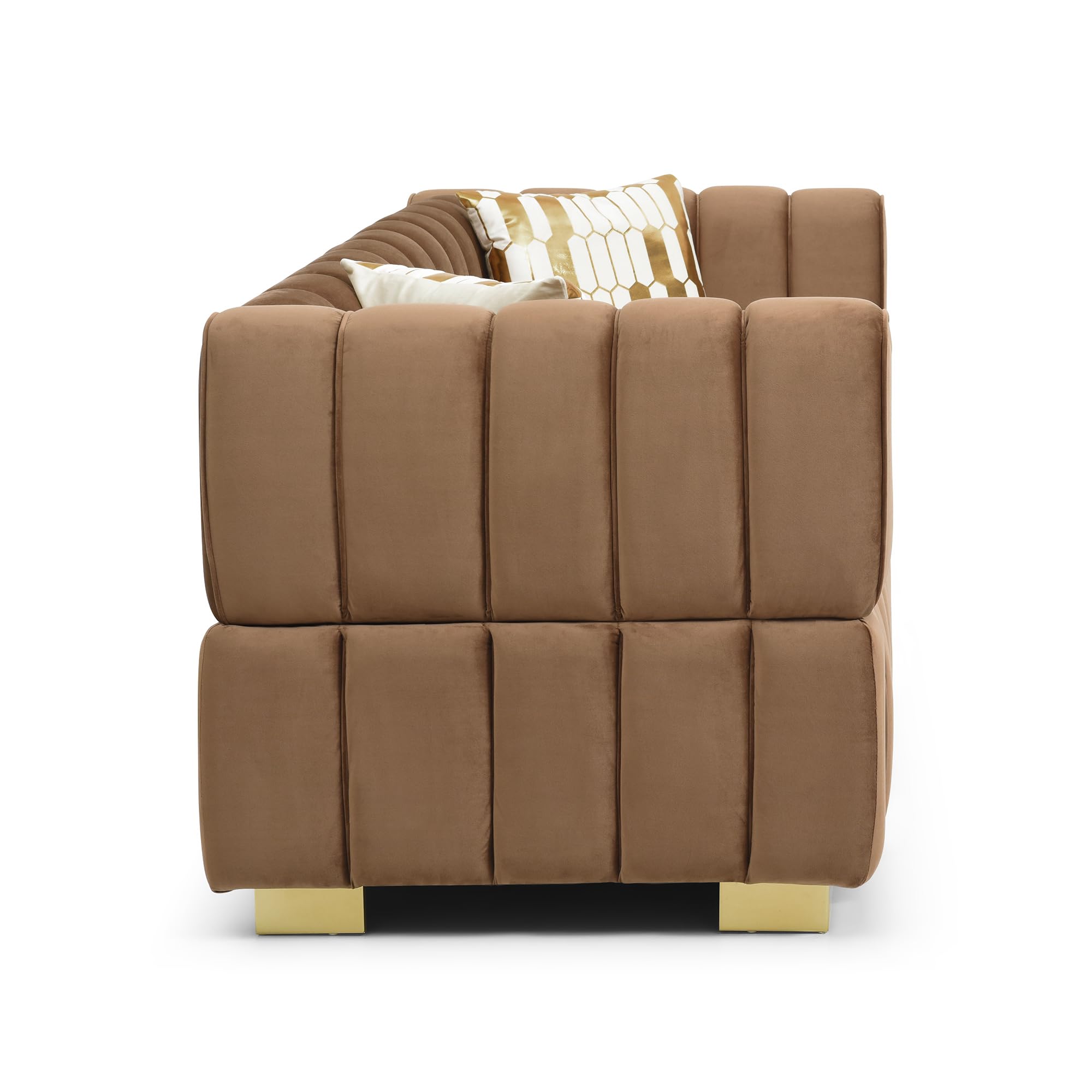 Woodpecker's Inc Luna Luxurious Velvet Sofa (Brown)