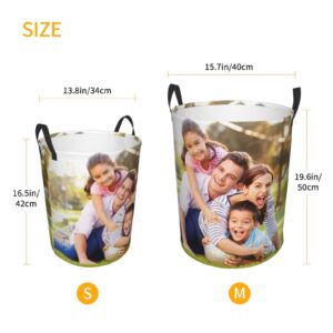 Custom Laundry Hamper For Kids Adults Personalized Dirty Clothes Large Storage Basket Collapsible Customized Waterproof Laundry Baskets With Handle For Bathroom Living Room Bedroom Home Hotel