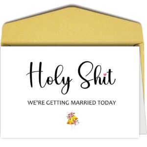 oamiolek funny wedding day card for husband wife, humor wedding day vows card for groom bride newlywed, to my husband wife on our wedding day card, we are getting married today card