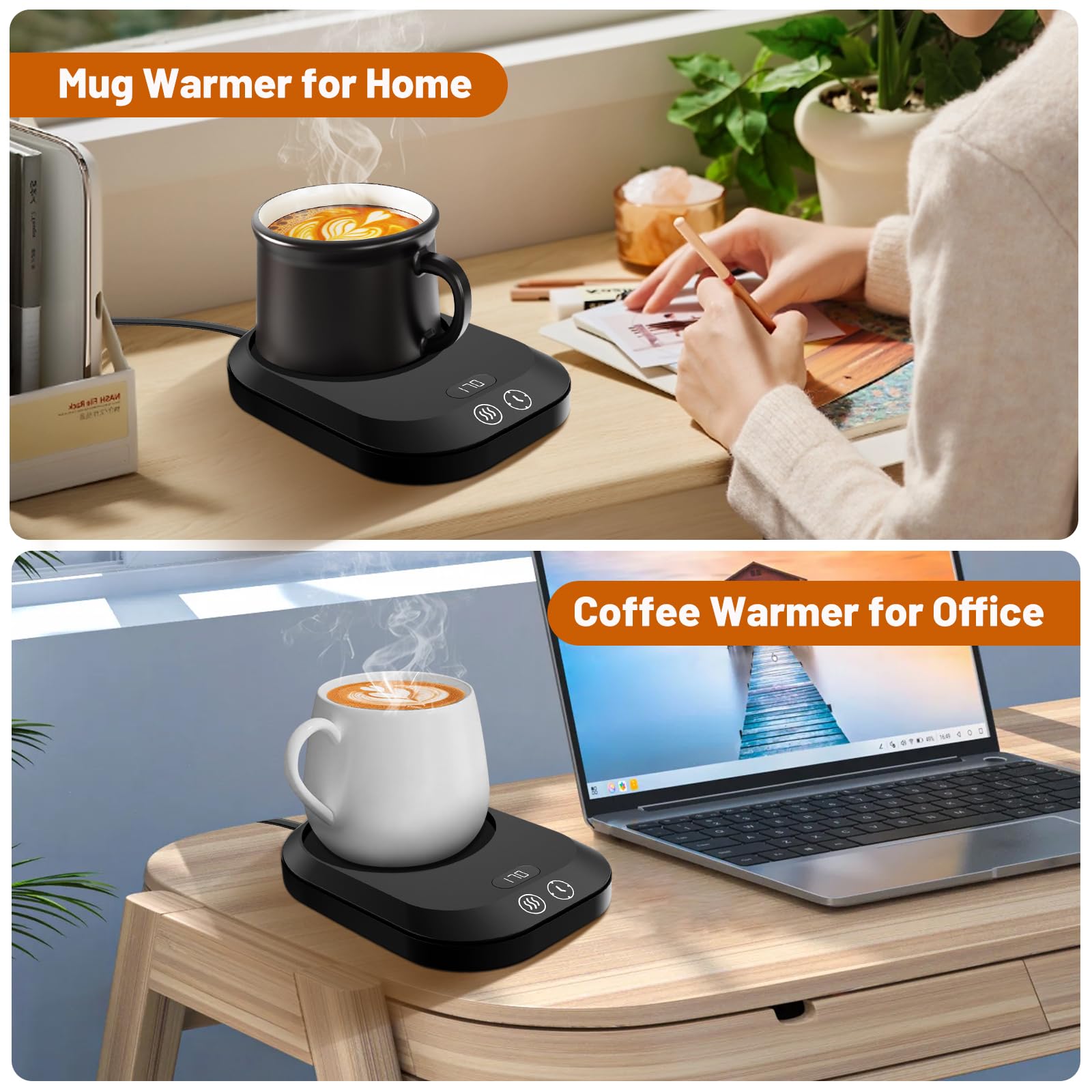 Mug Warmer,Coffee Mug Warmer for Office Use or Candle Warming,Coffee Warmer with 3 Temperature Control,Mug Warmer for Desk with Auto Shut Off,Cup Warmer for Tea Beverage Milk and Gift for Lovers