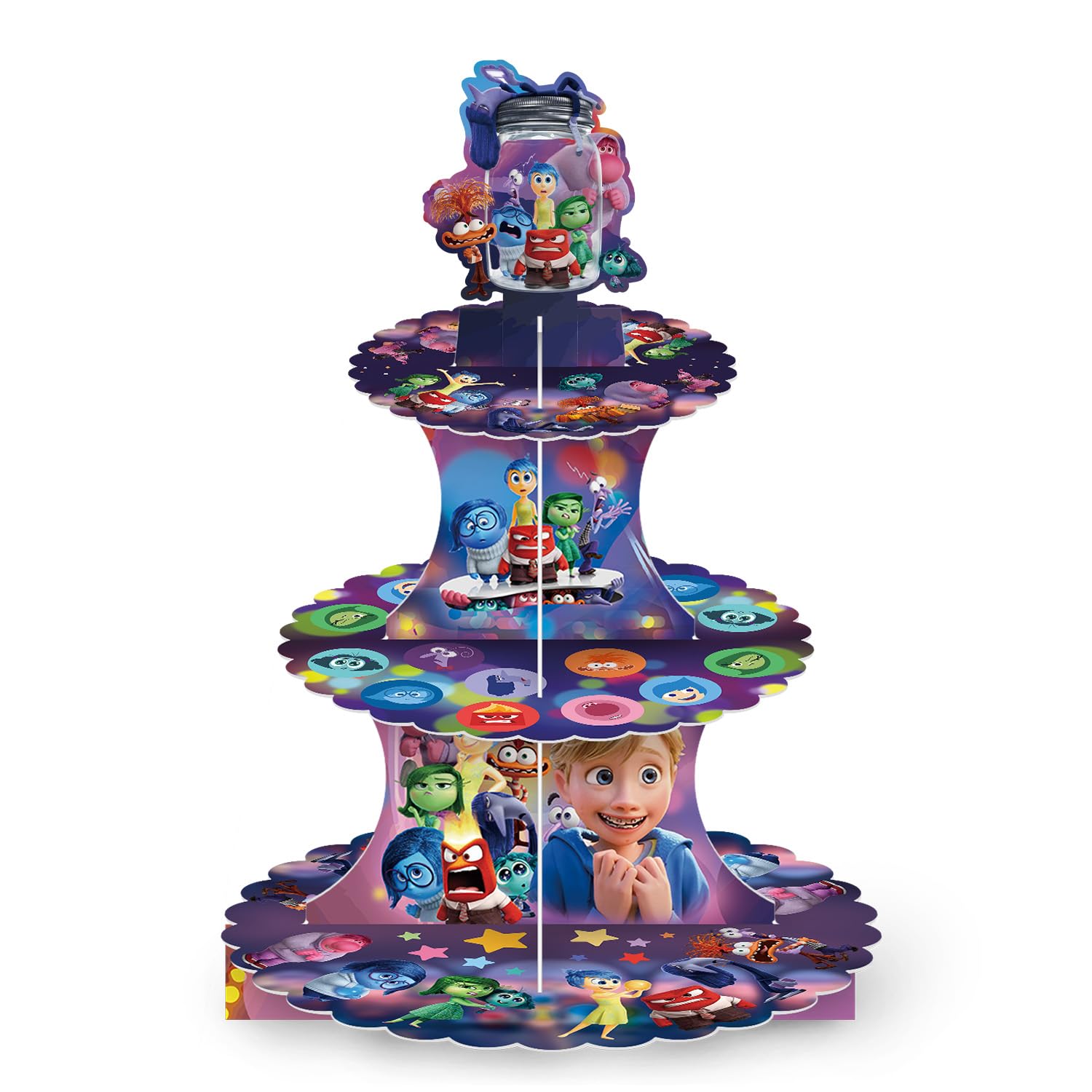 ZEZGERS Inside Cupcake Stand Holder 3 Tier Party Decorations Inside Party Supplies For Birthday Party