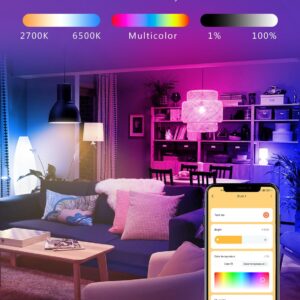 DAYBETTER Smart Light Bulbs, Alexa Light Bulbs, Smart Bulbs that Work with Alexa and Google Assistant, Color Changing Light Bulb, RGBCW WiFi & Bluetooth Dimmable LED Light Bulb, A19 E26 800LM, 10 Pack