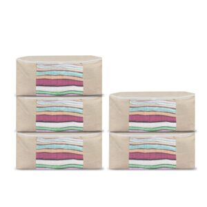 cotton canvas storage bag - saree covers with zip | canvas saree/garment storage bag for woman dresses, sarees, lehengas, clothes (canvas storage bag, pack of 3 (15x13x9))