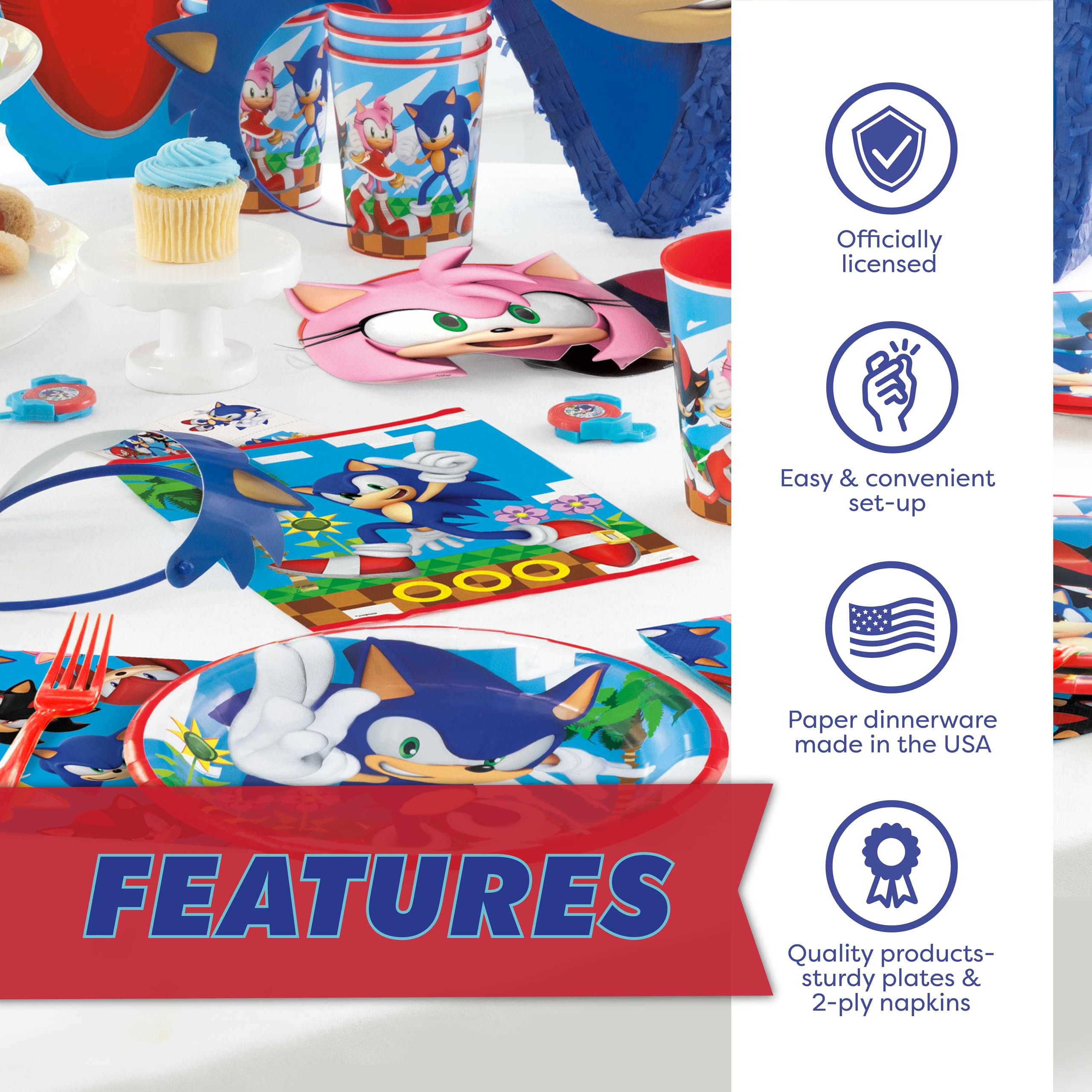 Unique Sonic Party Bags | 24 ct | Sonic Goodie Bags for Sonic Party Favors | Sonic Birthday Party Decorations | Includes Sticker for Birthday Child