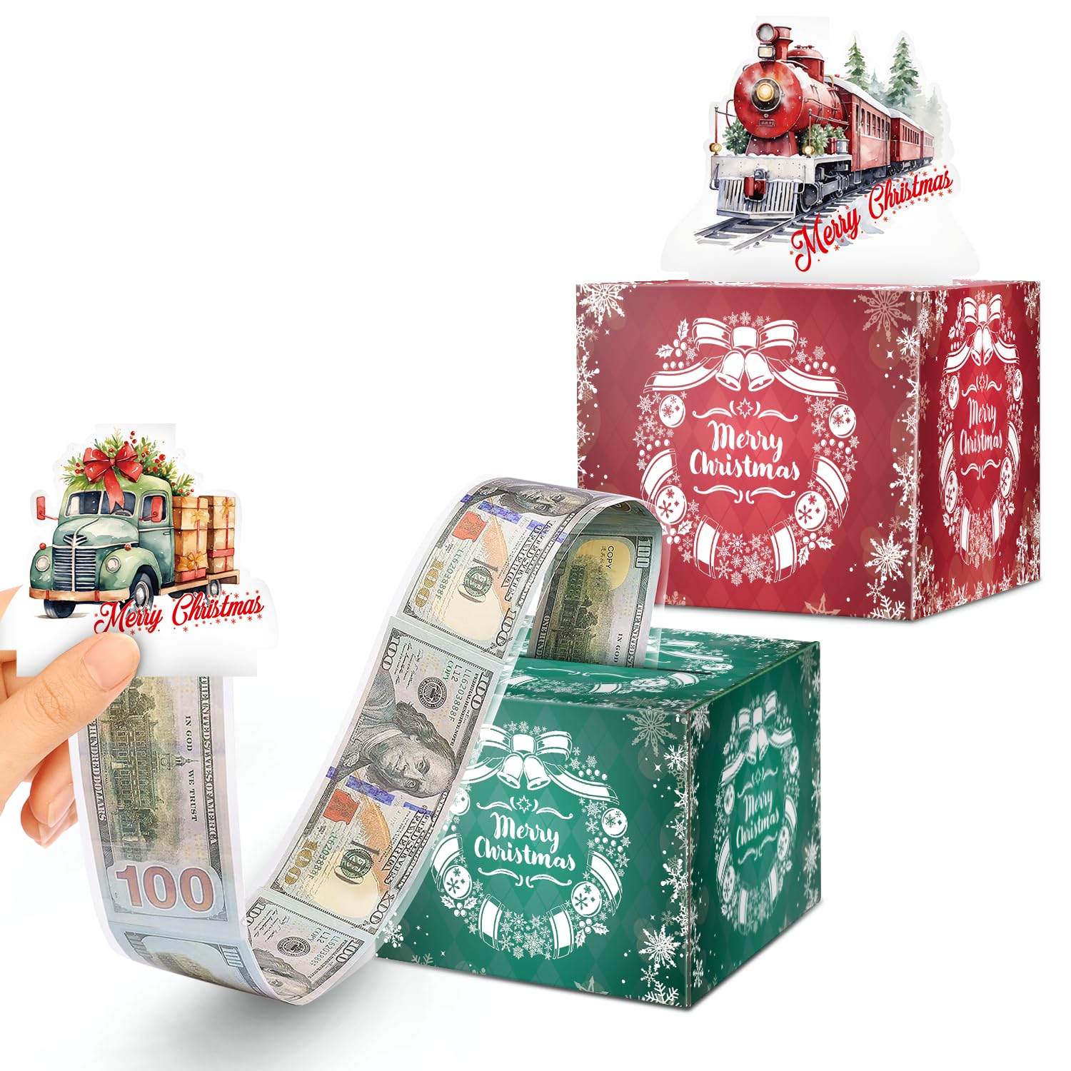 ysmile Christmas Money Box for Cash Gift, Surprise Pull Money Box for Kid Adult, Holiday Xmas Funny Gift Box