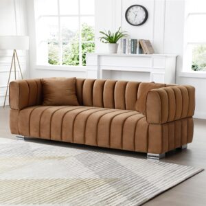 Woodpecker's Inc Luna Luxurious Velvet Sofa (Brown)