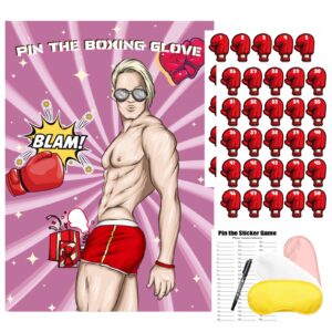 bachelorette party games pin the sticker on the hunk games with 50 boxing glove stickers for bridal shower games engagement bachelorette wedding shower funny girls night games