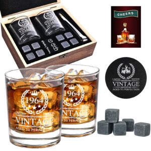 cozystate 60th birthday gifts for men, 1964 birthday whiskey gifts 60 year old gift ideas for men him, dad, husband, friends