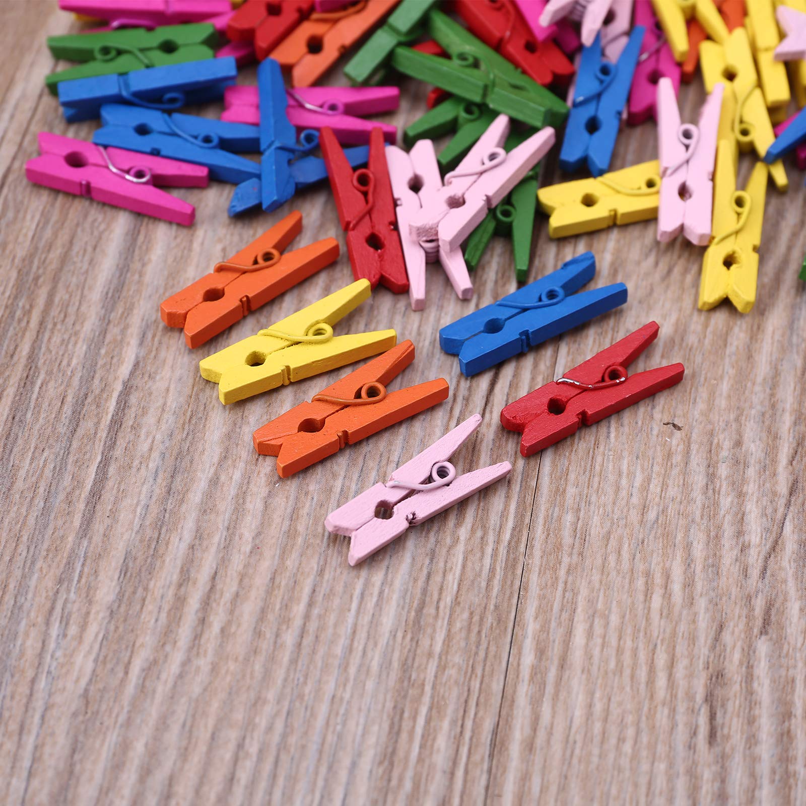 100Pcs Small Size 25mm Natural Wooden Clips for Photo Paper Pegs Clothespin Craft Decoration School Office Supplies