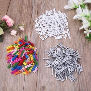 100Pcs Small Size 25mm Natural Wooden Clips for Photo Paper Pegs Clothespin Craft Decoration School Office Supplies