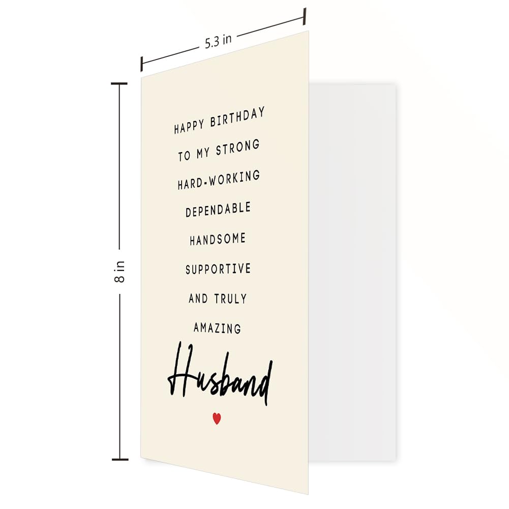 GlightG Sweet Birthday Card Gift for Husband, Romantic Husband Birthday Card from Wife, Thank You Husband Birthday Card, Happy Birthday to My Husband