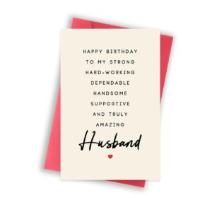 glightg sweet birthday card gift for husband, romantic husband birthday card from wife, thank you husband birthday card, happy birthday to my husband