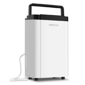 airplus 4,500 sq.ft 70 pint dehumidifier for basements, (4 smart modes) quiet dehumidifiers for bedroom & home with drain hose, auto shut off/24 hr timer/0.8gallon water tank