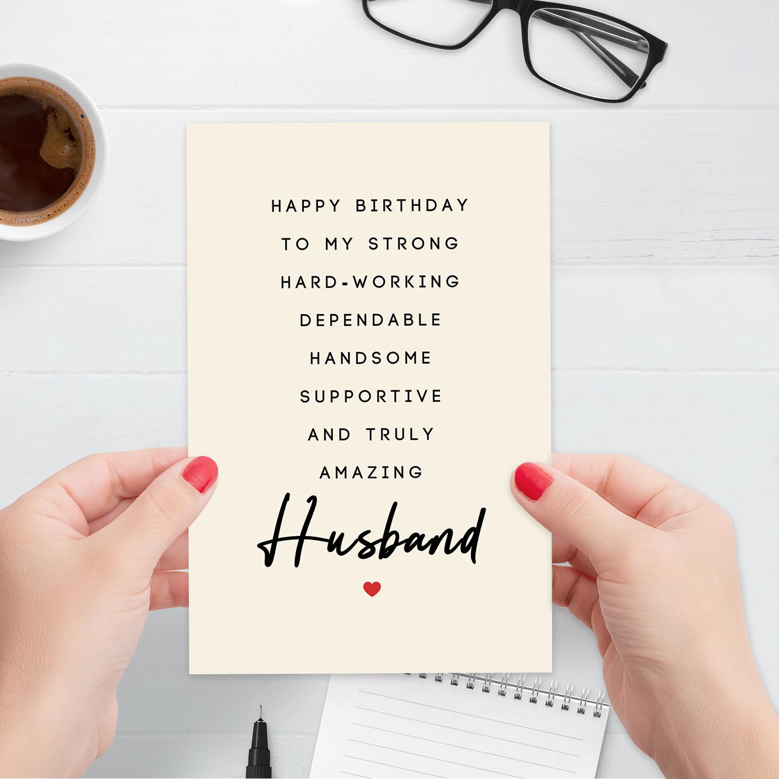 GlightG Sweet Birthday Card Gift for Husband, Romantic Husband Birthday Card from Wife, Thank You Husband Birthday Card, Happy Birthday to My Husband