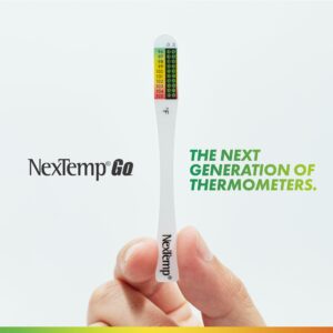 NexTemp® Go Oral Disposable Thermometers, Accurate Fast Read Temperature Thermometer in 10 Seconds, Hygienic, Use Anytime Anywhere for Adults, Kids, Travel, Home or First Aid Kit, 12 Pack